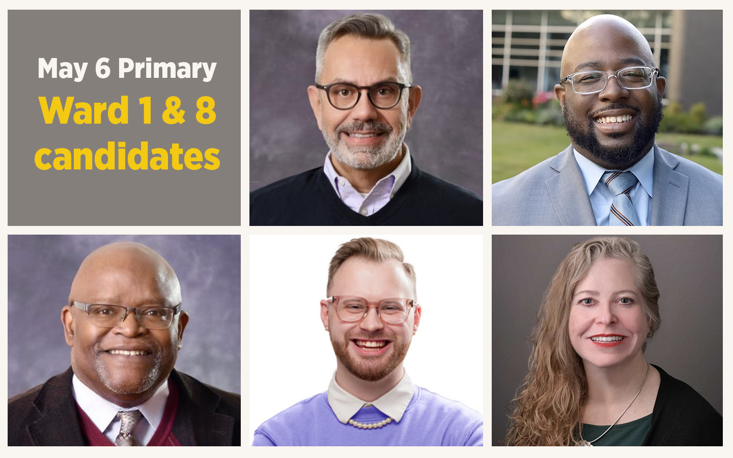 Candidates for Akron's Ward1, Ward 8 M