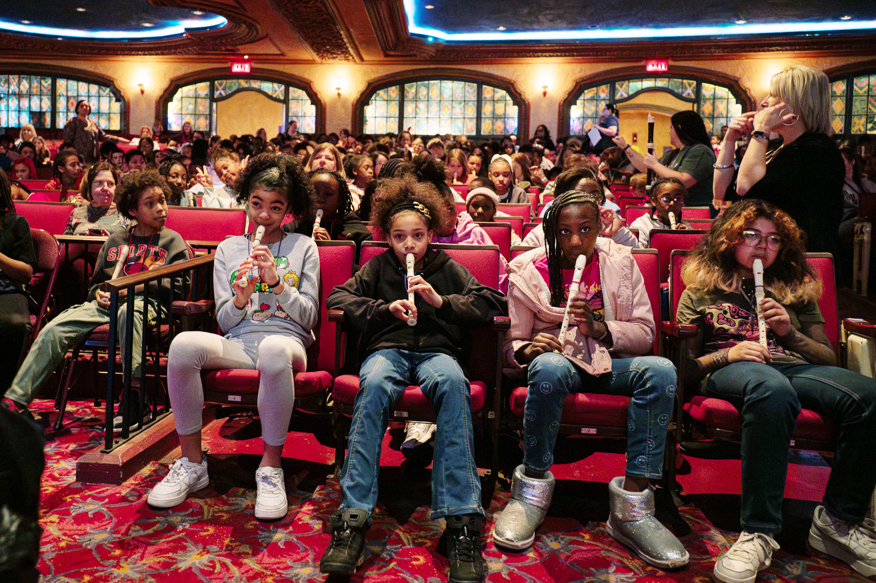 Akron fifth graders play with the Akron Symphony Orchestra